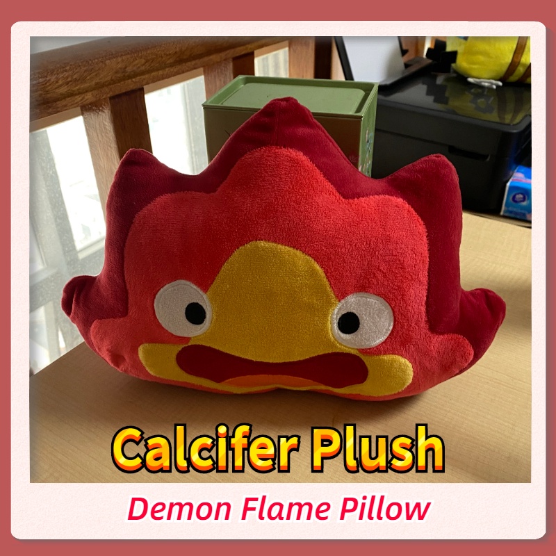【NEW COD】30cm Calcifer Plush Toys Stuffed Dolls Flame Demon Pillow Home ...