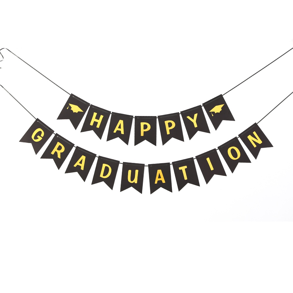 2025 Black graduation flag Graduation ceremony decoration Black and ...