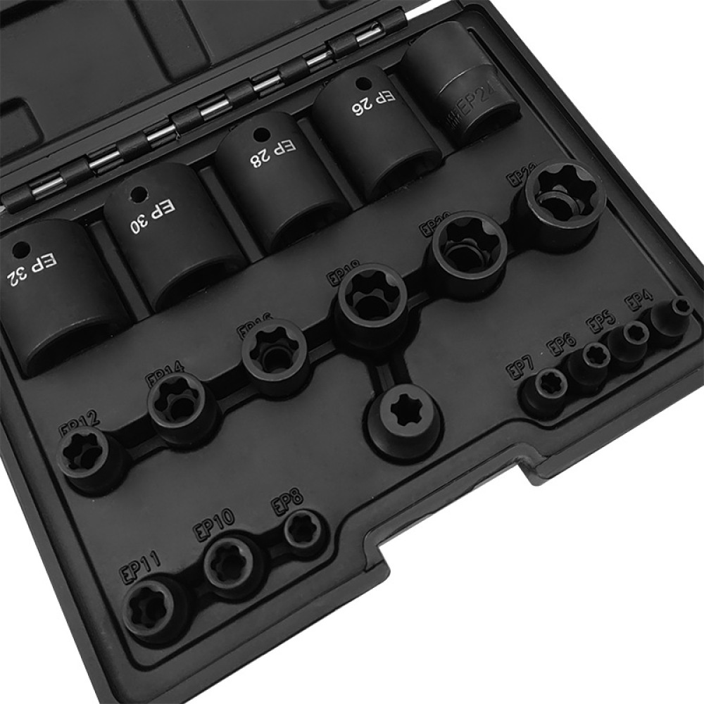 FXTUL19pcs EP Socket Set 1/4'' 3/8'' 1/2''drive female External Torx ...