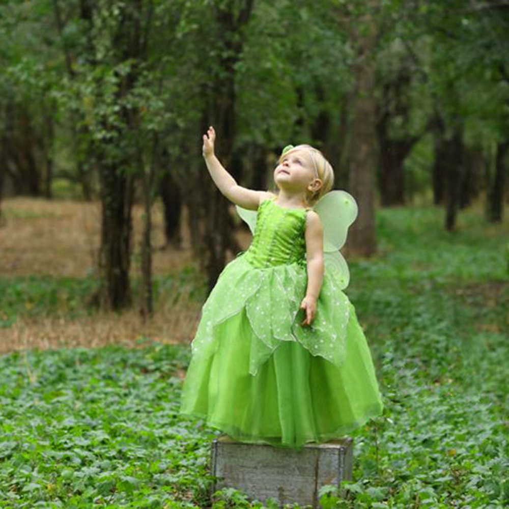 Girls Tinker Bell Costume Halloween Costume for Kids Green Tinkerbell ...