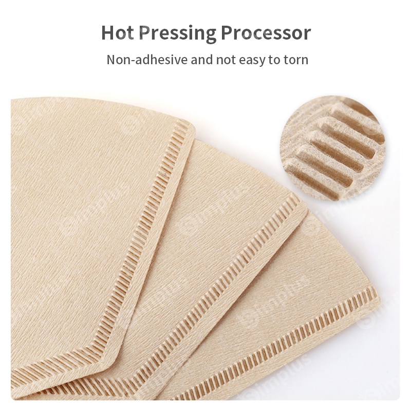 Simplus 40pcs Coffee Filters Coffee Paper Natural Unbleached Filters ...