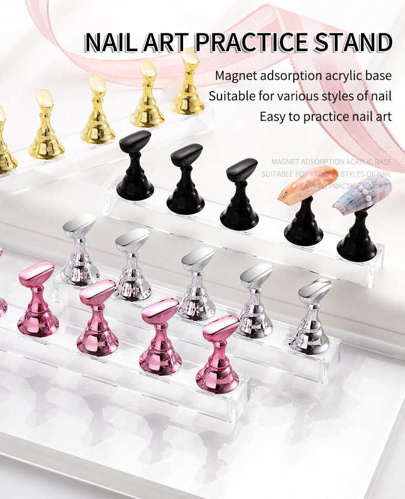 Lusluking Acrylic Nail Display Holder With Base Showing Shelves Nail ...