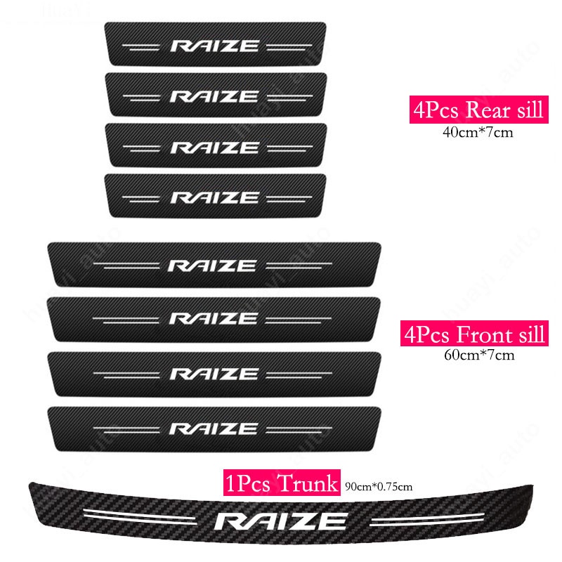 Toyota Raize Car Sill Sticker Anti-Scratch Waterproof Trunk Protector ...