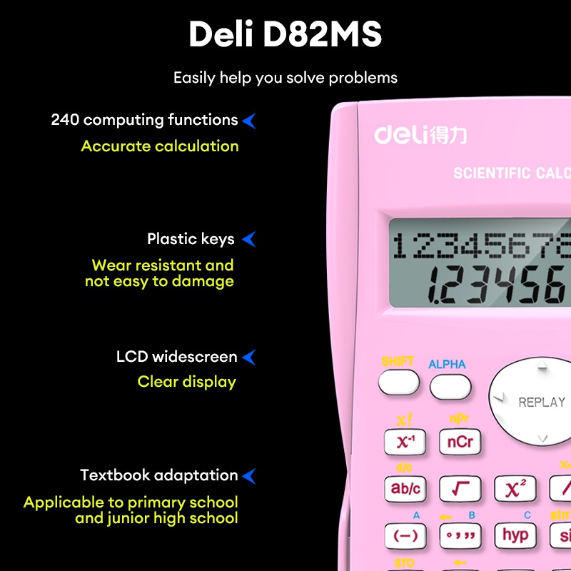 Deli Scientific Calculator Function Plus Calculator Multifunction ...
