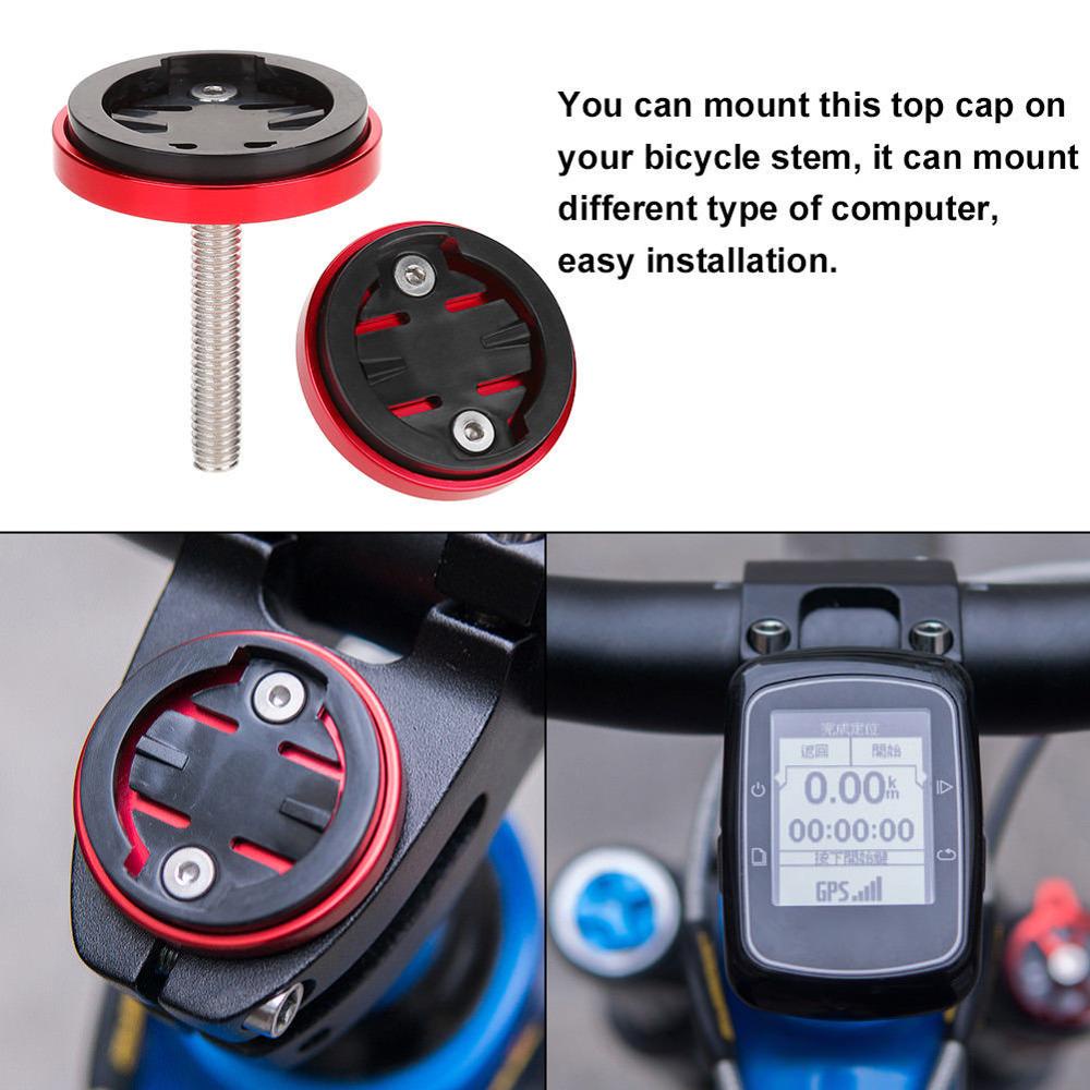 Aluminum Alloy Bike Stem Top Cap Mount Bracket Stopwatch Fixed Holder ...