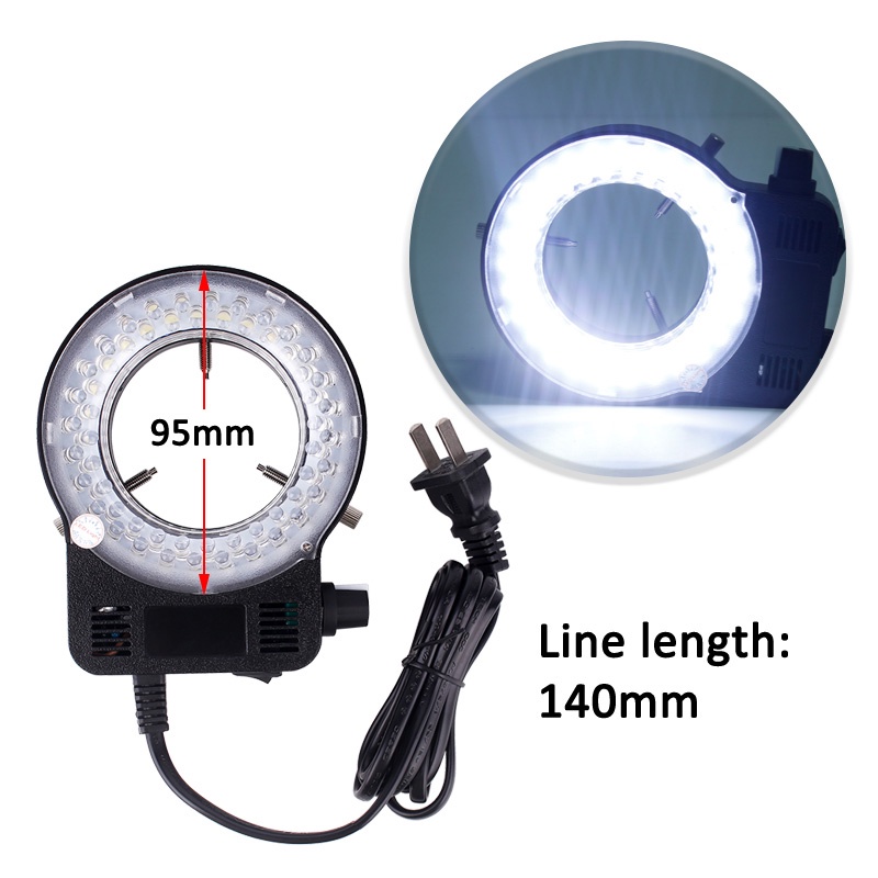 KUAIQU Microscope Illumination 56 Led Adjustable Ring Light 1-100% For ...