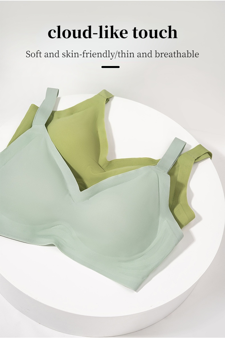 Women's Bra Seamless Latex Jelly Strip Support Underwear 34-40ABC Cup ...