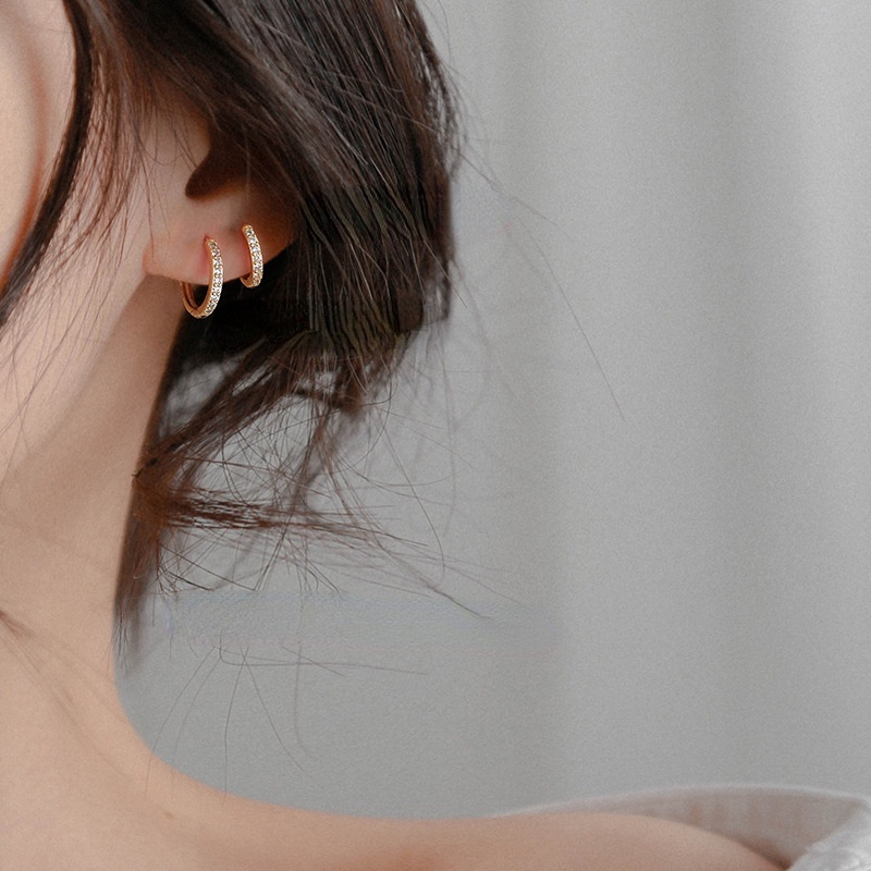 Zircon Hoop Earings for Women Simple Earrings for Piercing Personality ...