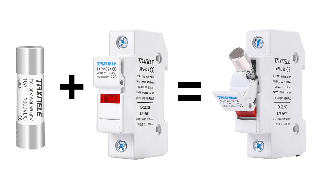 Solar DC Fuse 1000V PV Photovoltaic 6A 10A 15A 20A 25A 30A DC Fuse ...
