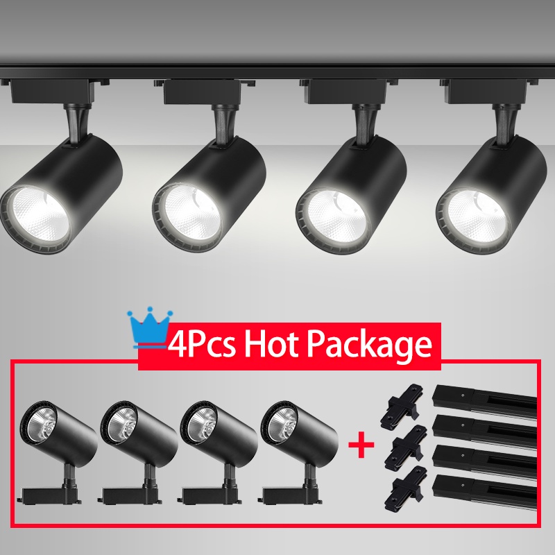 Led Track Light Ceiling Tricolor Spotlight 12w 20w 30w 40w Warm White ...