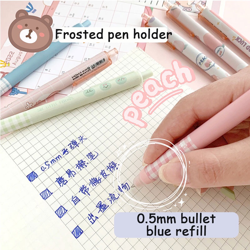 Kawaii press pen erasable pen friction easy to wipe crystal blue 0.5mm ...