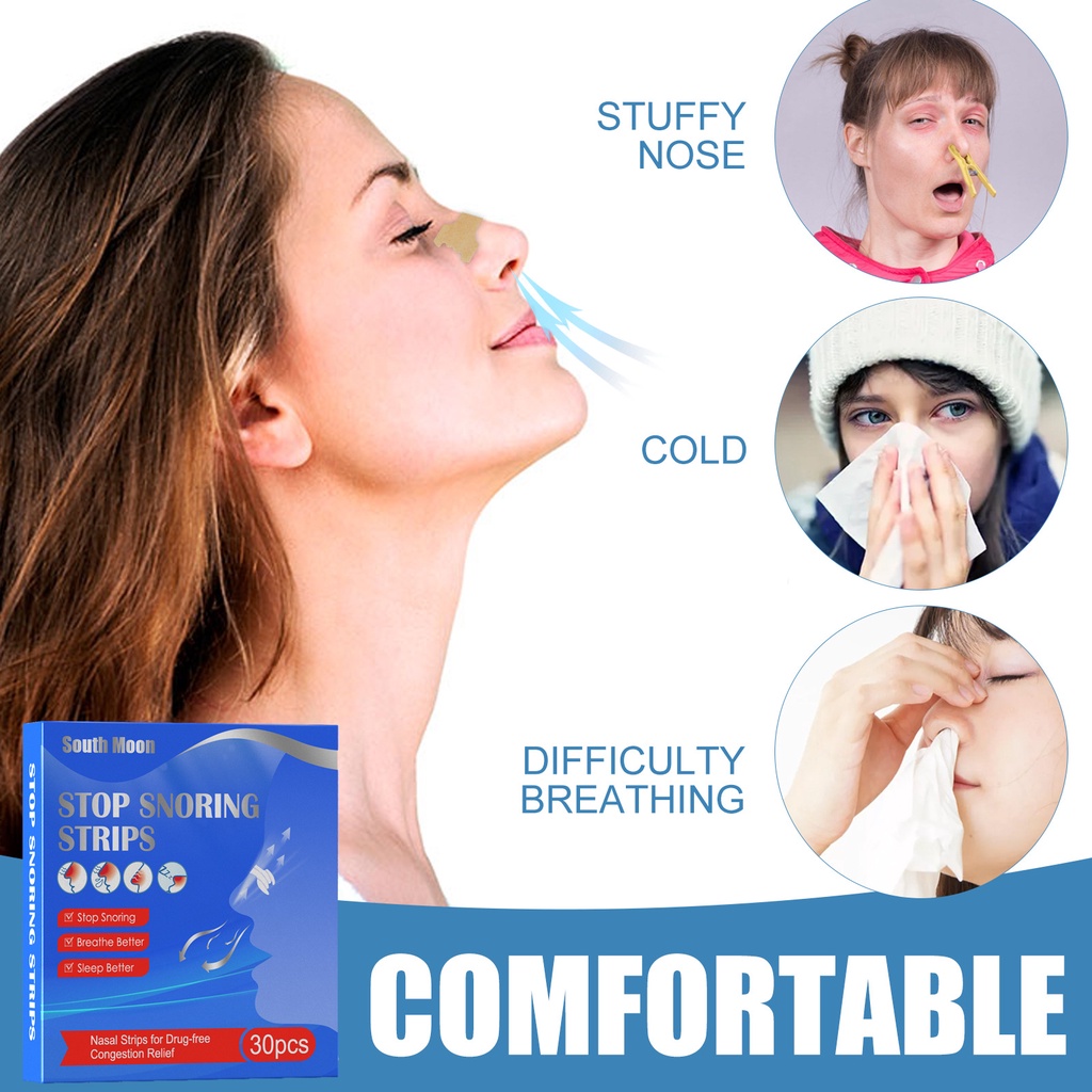 Nose Nasal Strips to Reduce Snoring Anti-Snoring and Relieve Congestion ...