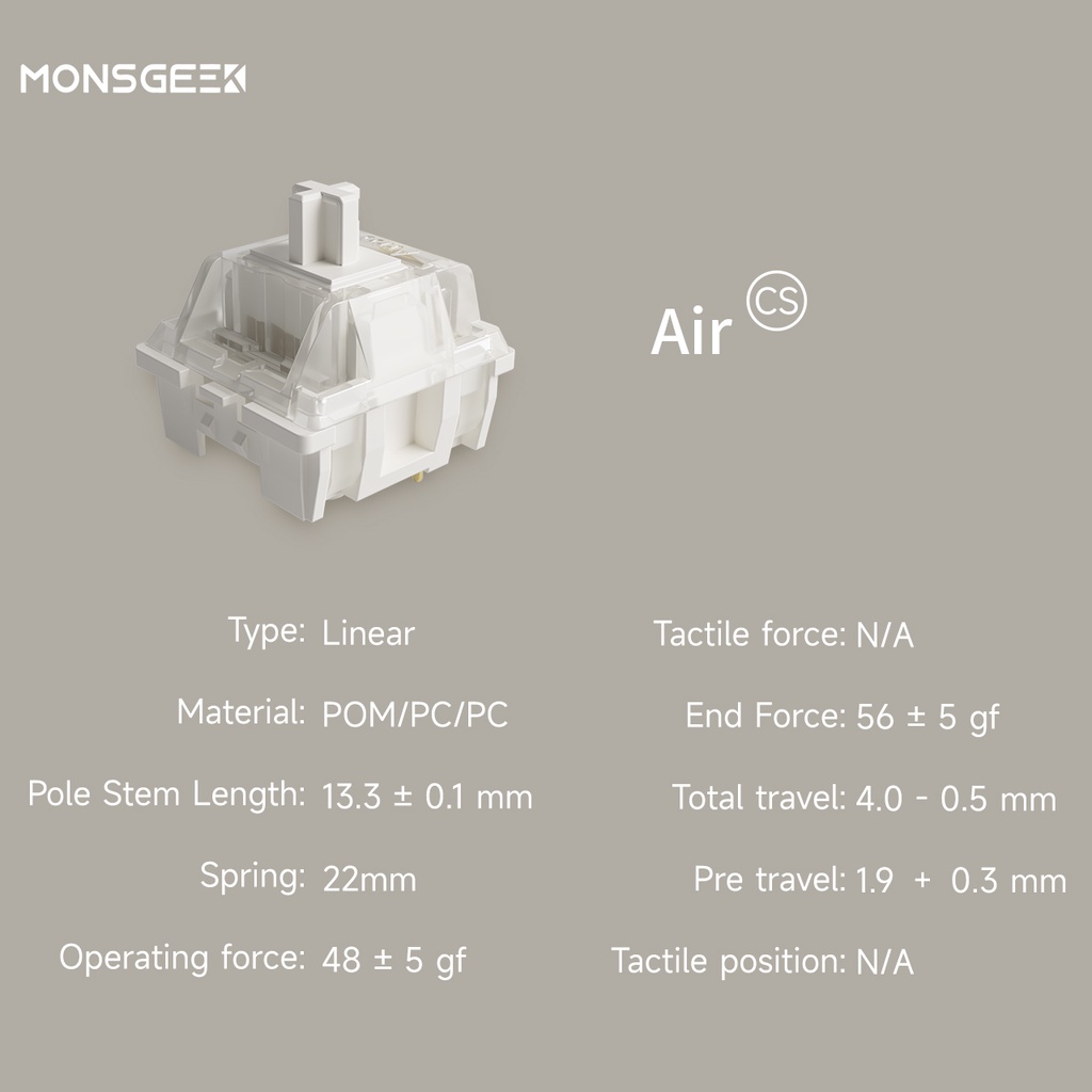 MonsGeek CS Switches with Stable Dustproof Stem for MX Mechanical ...