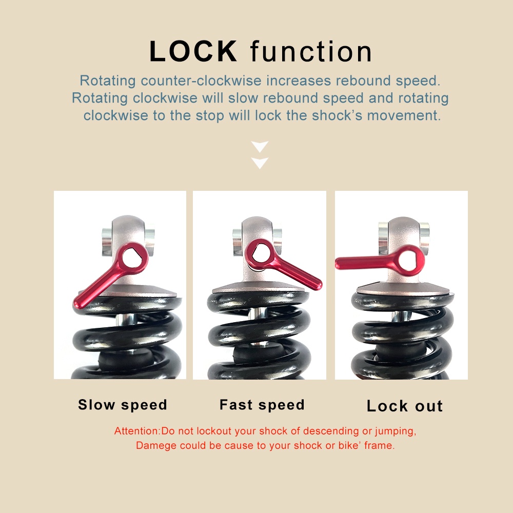 KS EXA Form Rear Shock 382RL Adjustable Suspension Spring Lockout Dual ...