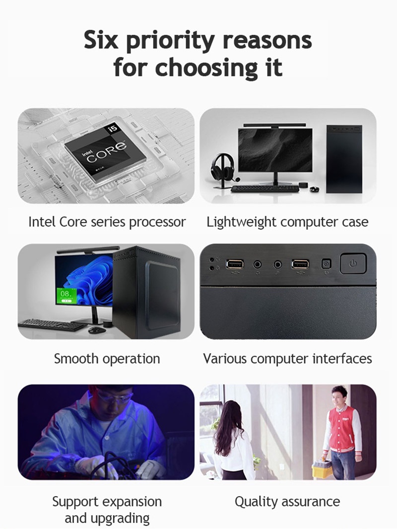 VOVOVA Desktop Computer set pc Inter i7 Full Set PC Set Gaming computer ...