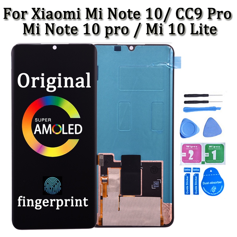 Original AMOLED For Xiaomi Mi Note 10 / Mi Note 10 Pro / Mi Note 10 Lite LCD Display Touch ...