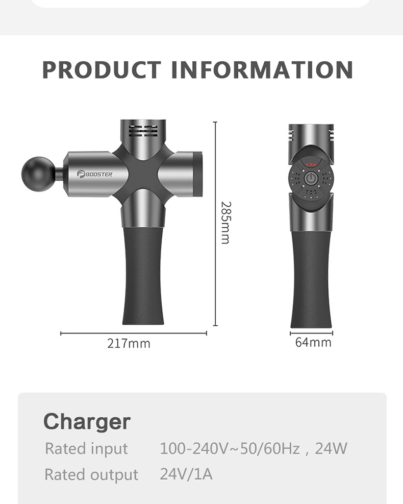 BOOSTER Pro 3 Massage Gun Deep Tissue Muscle Recovery Massager Vibrater ...