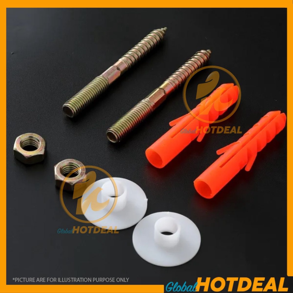 Wash Basin Screw with Nut and Wall Plug Set Fixing Sink Set Sinki Plug ...
