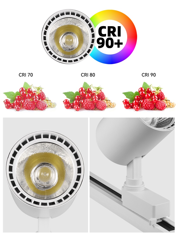 Led Track Light Ceiling Tricolor Spotlight 12w 20w 30w 40w Warm White ...