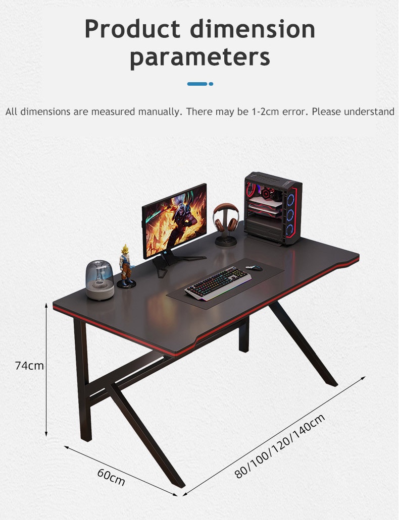 VOVOVA Gaming table 100/120/140cm computer set desk gaming desk table ...