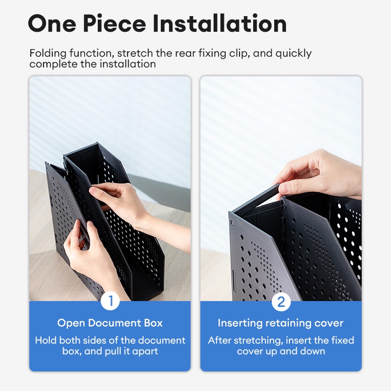 Deli Two-Fold Desktop Document Book Storage Folding File Box Office ...