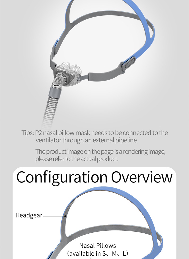 BMC Medical P2 Nasal Pillow Mask For Cpap Auto Bpap Machine Include Sml ...