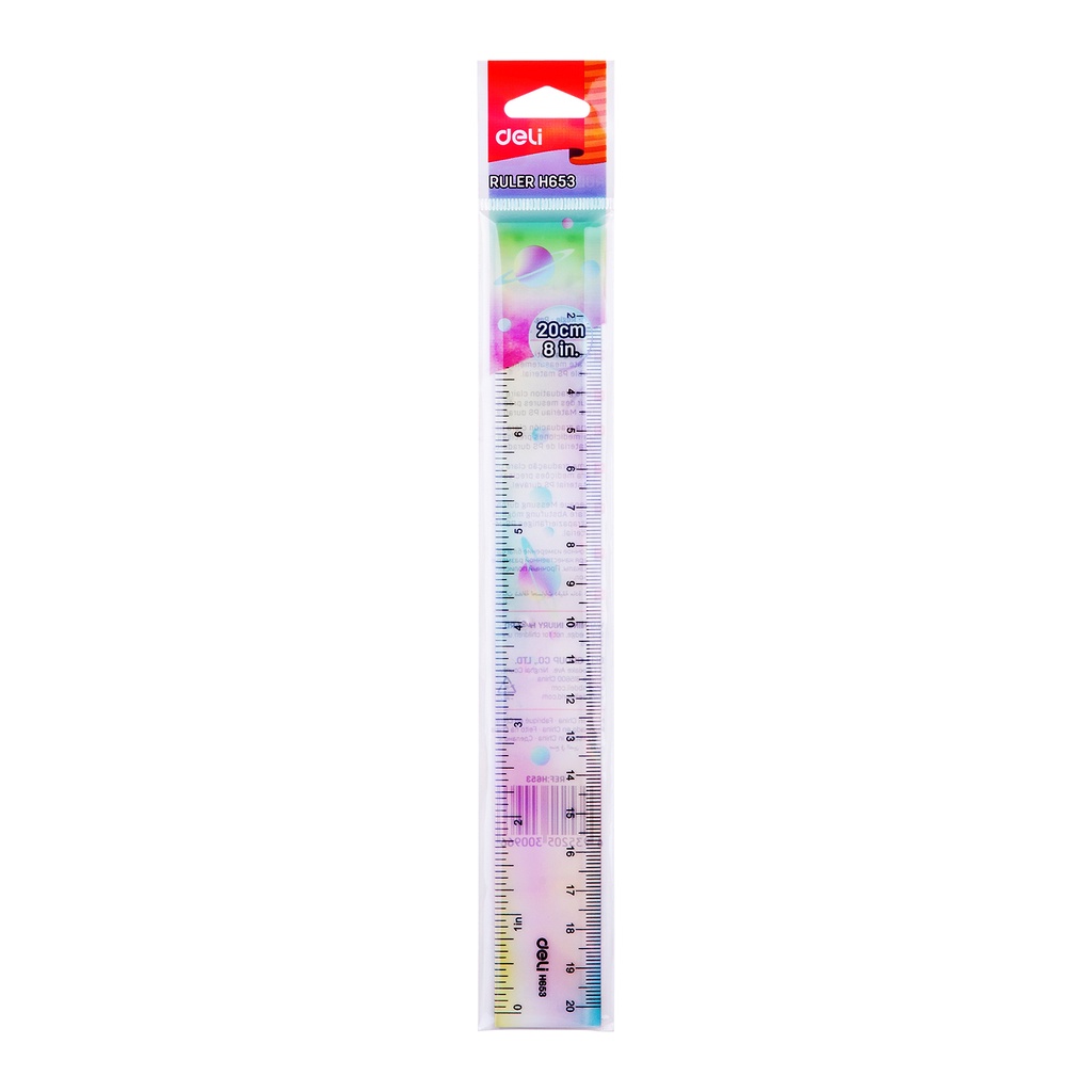 Deli 20CM Colorful Handle Ruler Straight Ruler School Supplies EH653 ...