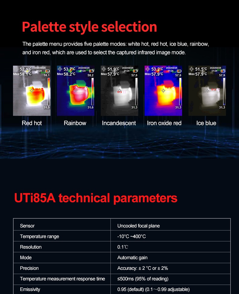 UNI-T Handheld Infrared Thermal Imager -15~550°C Industrial Thermal ...