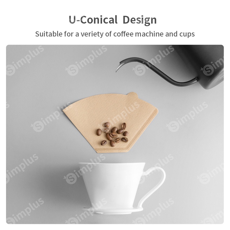 Simplus 40pcs Coffee Filters Coffee Paper Natural Unbleached Filters ...