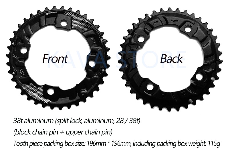 PROWHEEL Mountain Bike Chainring 26T 28T 36T 38T Crowns 64BCD 104BCD ...