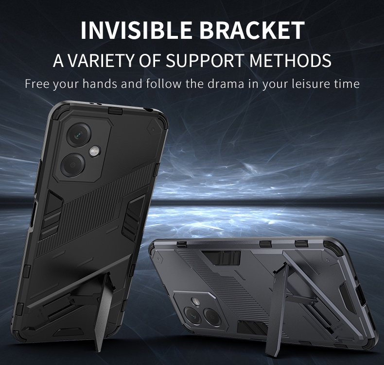 LENUO Cyberpunk Style Phone Case For Poco X5 Pro X4 Gt M4 Pro 5g M5 4g Case With Folding Hidden ...