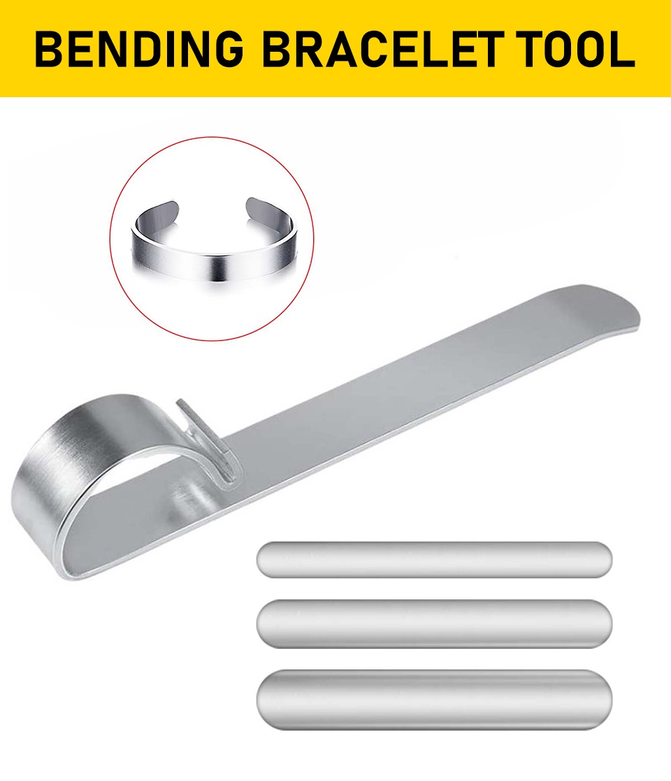 Bracelet Bending Bar Kit with 3 Pcs Stainless Steel Bracelet Blank ...