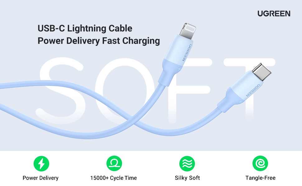 UGREEN USB C to Lightning Cable Mfi Certification Lightning Cable, PD ...