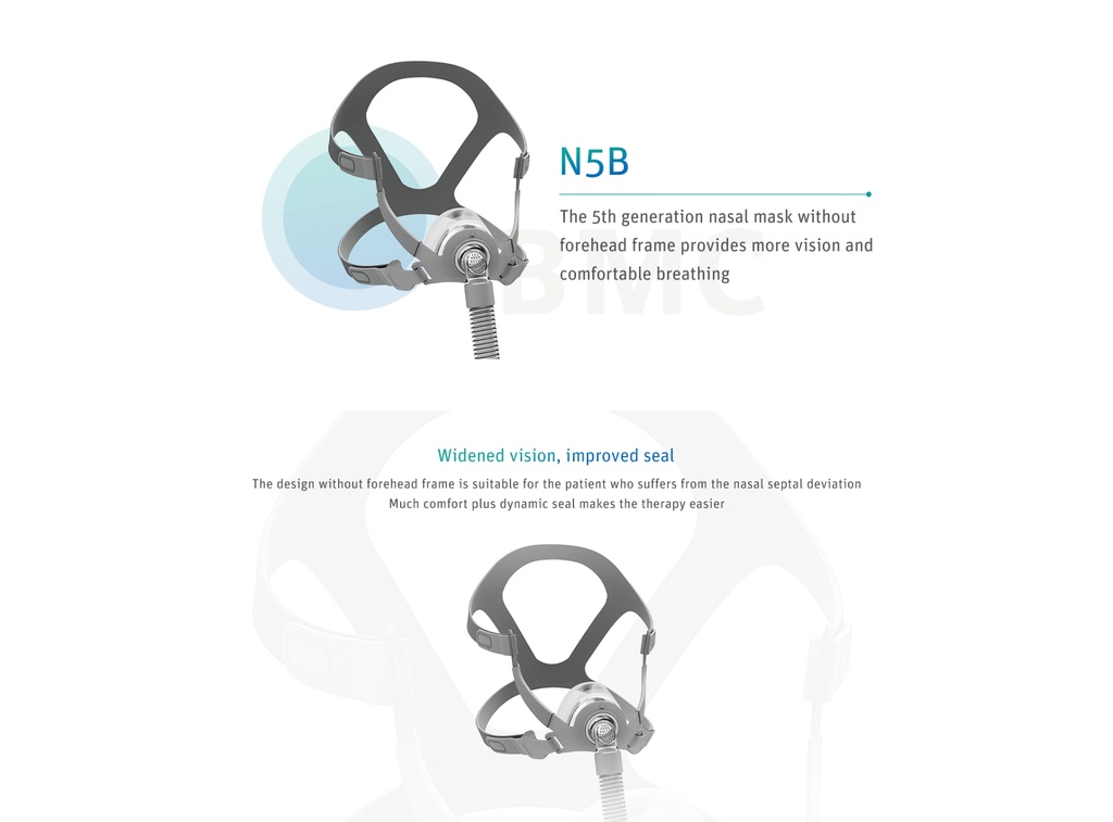 BMC N5B Nasal Mask CPAP Sleep Mask with Headgear For CPAP Machine ...
