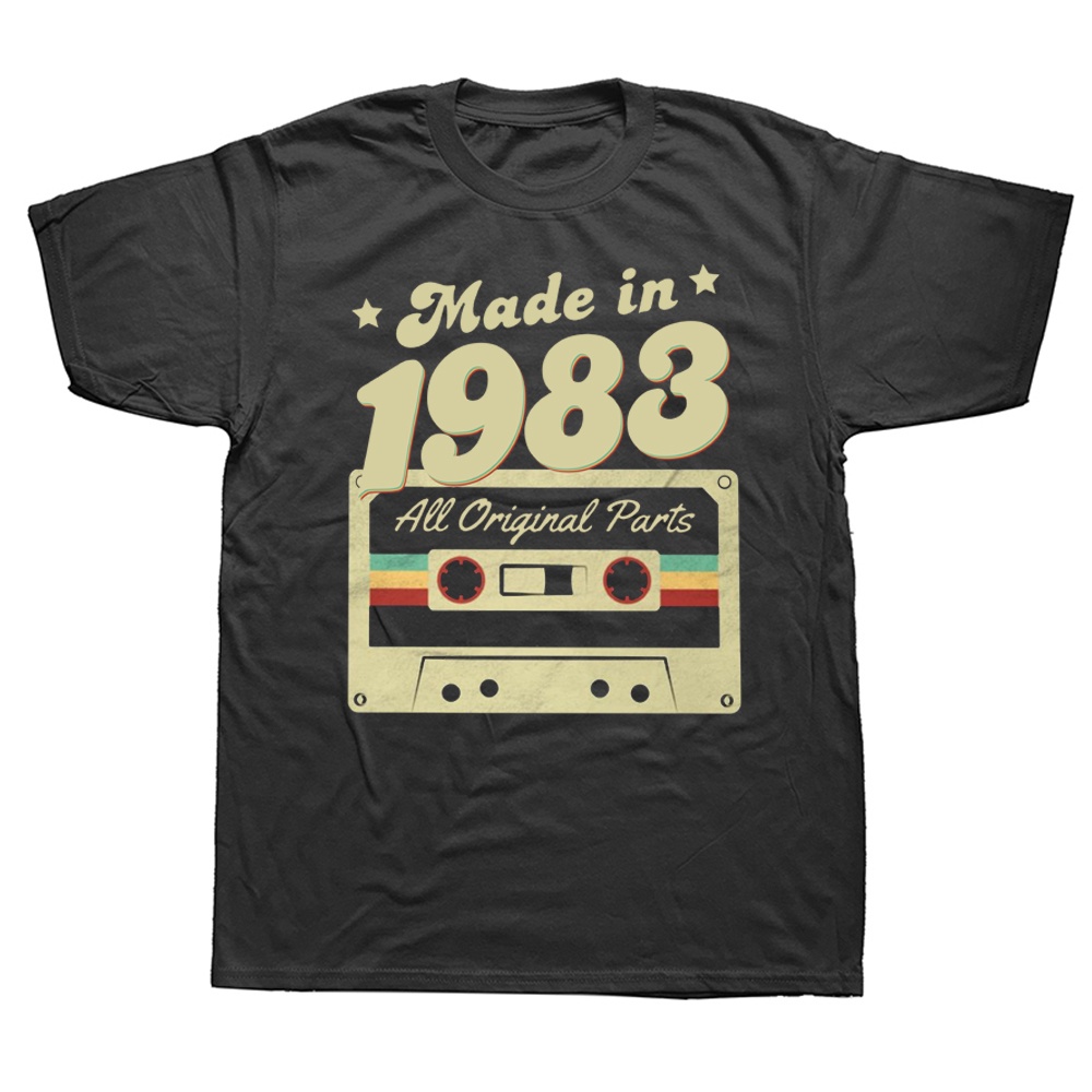 Funny Vintage Made In 1983 T Shirt 40th Birthday Graphic Cotton ...