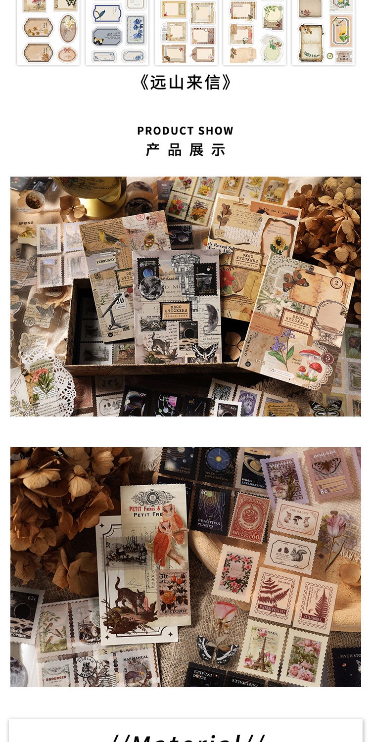 20PCS/set Vintage Junk journal Collage PET sticker book [Fu Yun Kan Ren ...