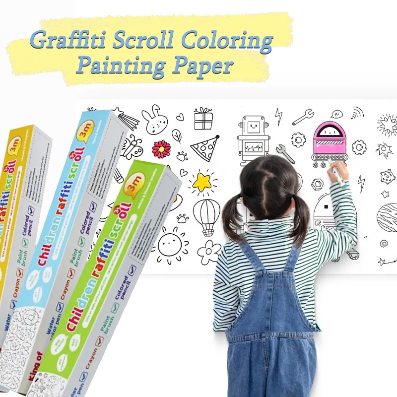Graffiti Scroll Coloring Painting Paper Scroll Painting Learning Toy ...