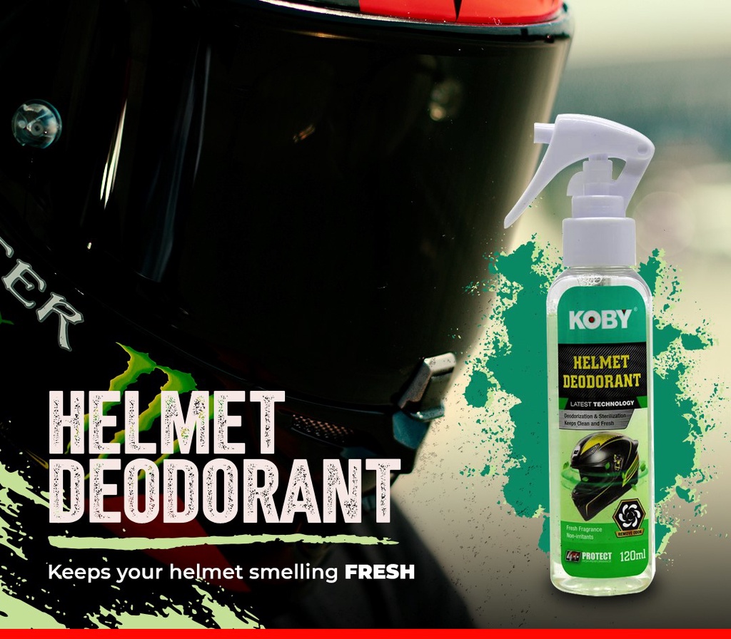 KOBY HELMET DEODORANT SPRAY 120ml / Anti-Bacterial Deodorizer Spray ...
