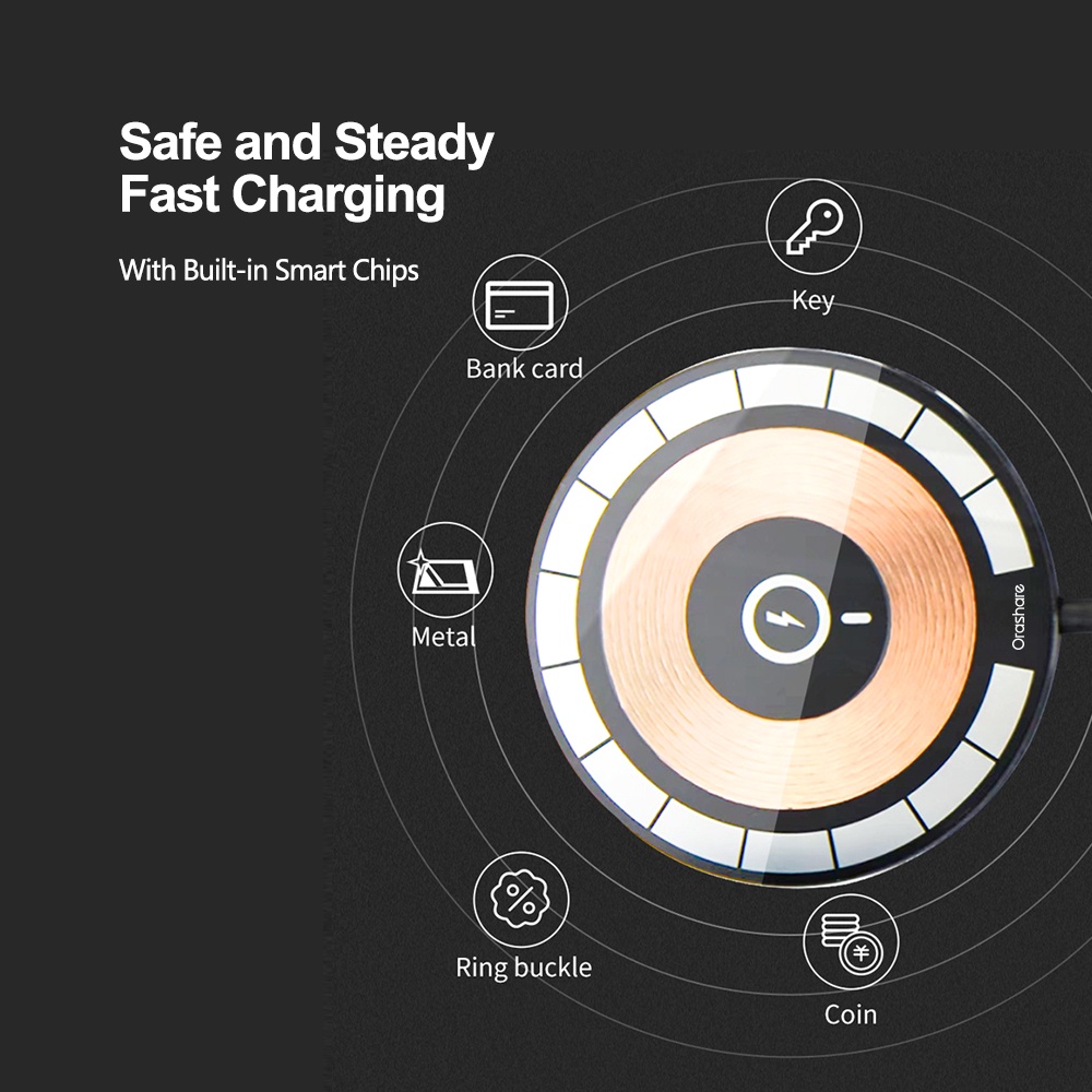 Orashare MW01 Wireless Magnetic Fast Charger Transparent Mini and ...
