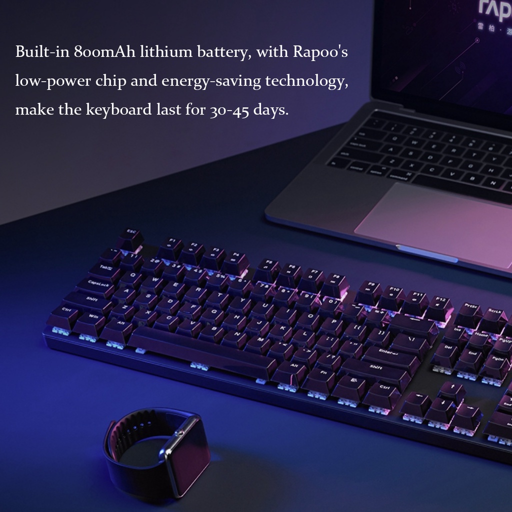 Rapoo V500PRO Wireless Mechanical Keyboard Home Office Keyboard 104-Key ...