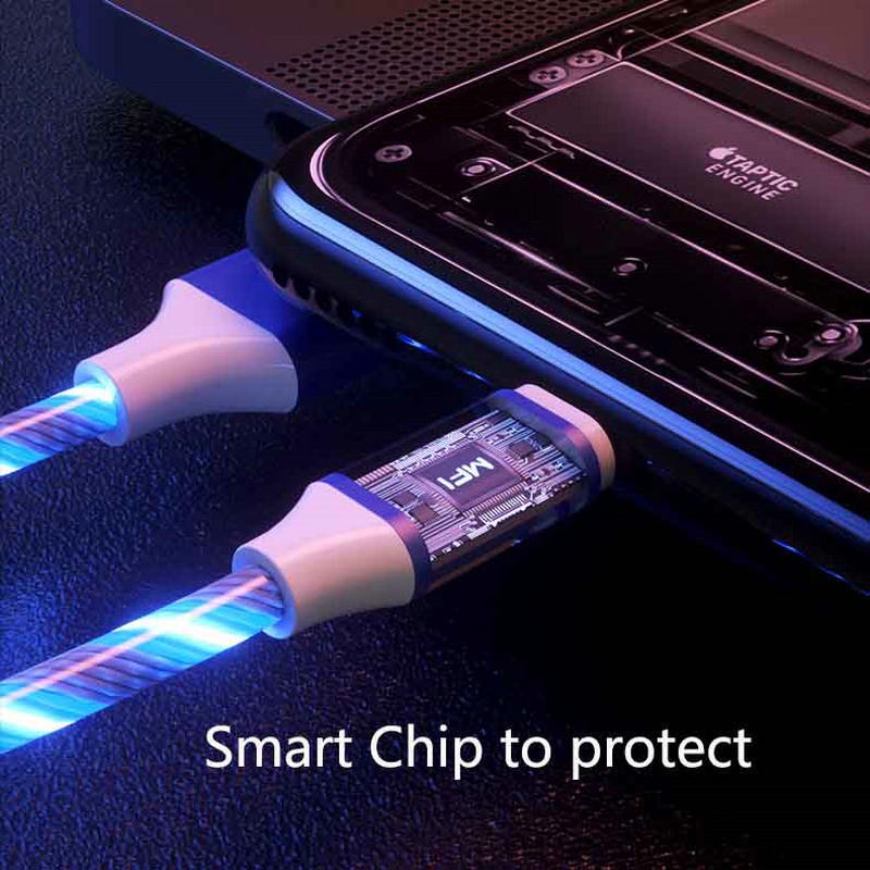 Streamer Light USB Cable LED Flowing Light Fast Charging Cable Car ...