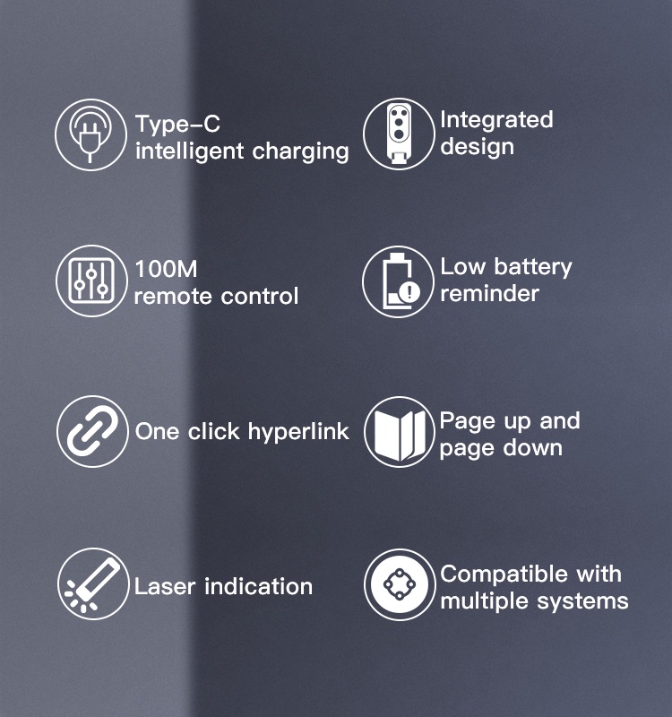 Rechargable 100m USB & Type C Presenter Wireless Laser Pointer 2.4GHz ...