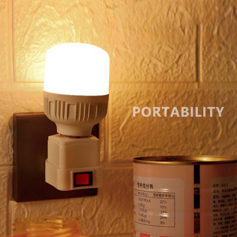 E27 Light Sockets Movable Screw Led Lamp Bulb Holder With Switch White ...