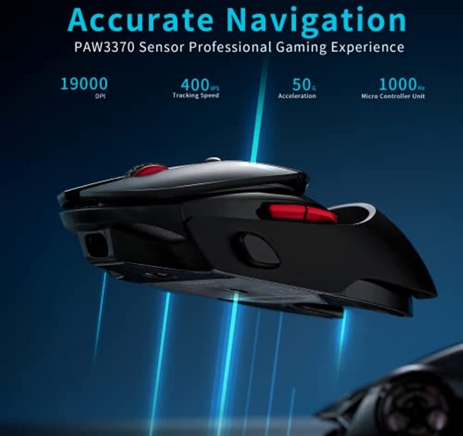 Rapoo VT960S 2.4G Wireless Gaming Mouse PMW3389 Engine 9 Programmable ...
