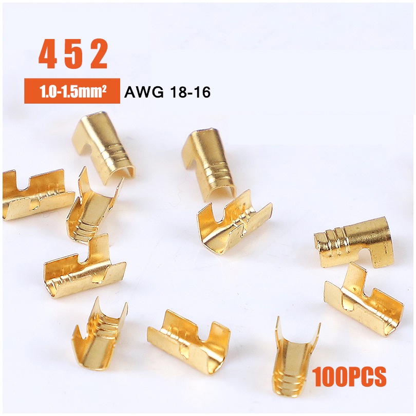 100Pcs U Shape Copper Ring Terminals Non-Insulated Car And Motorcycle ...