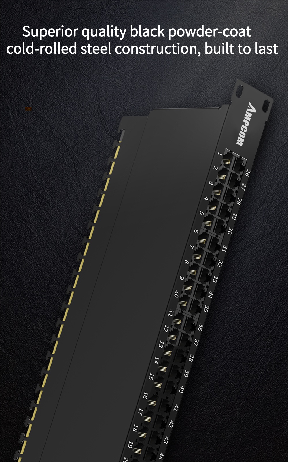 AMPCOM Telephone Patch Panel, 19 Inch Rack 50U Gold-Plated Voice Patch ...