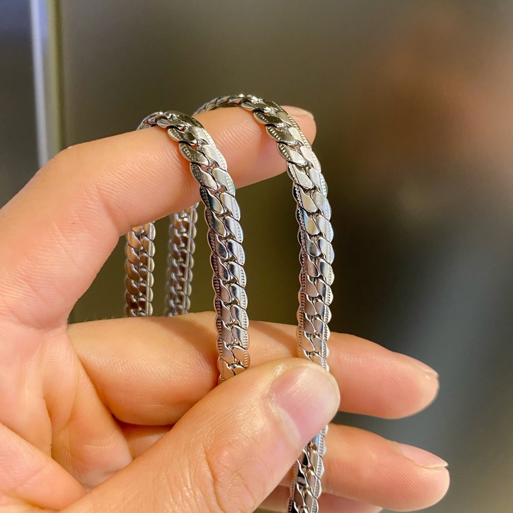 Embossed Cuban Necklace Men Trendy Hip-Hop ins Niche Design High Street Simple Unique Clavicle ...