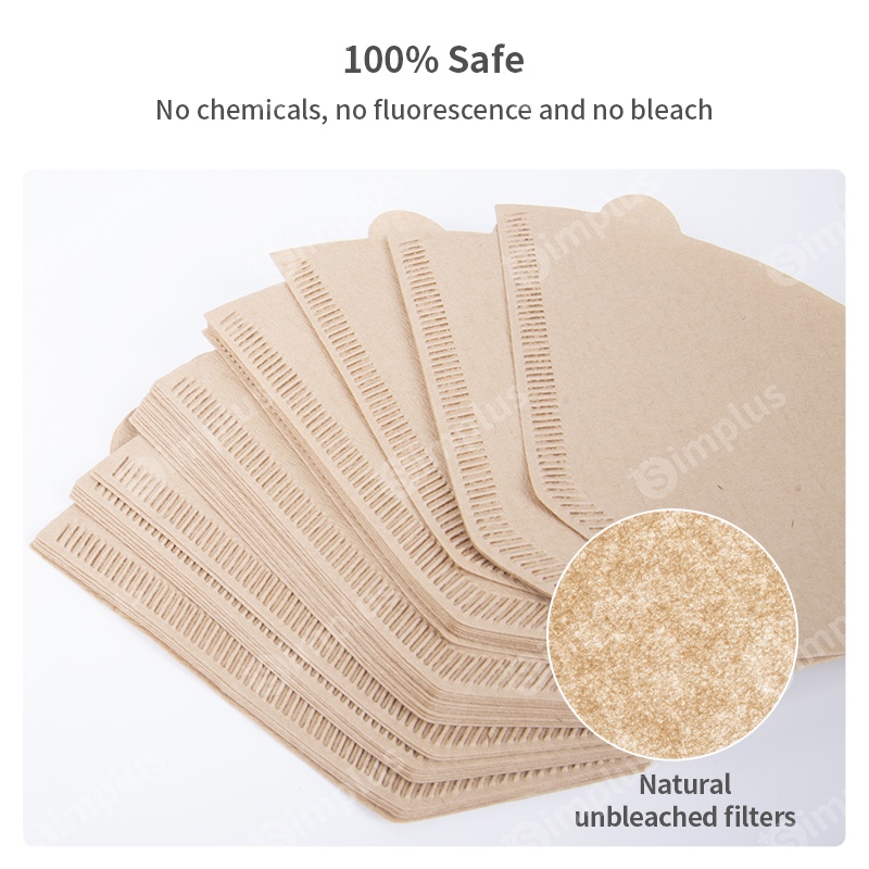 Simplus 40pcs Coffee Filters Coffee Paper Natural Unbleached Filters ...