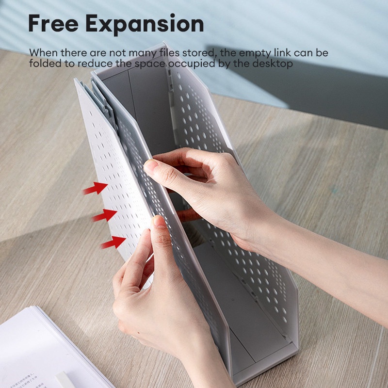 Deli Two-Fold Desktop Document Book Storage Folding File Box Office ...