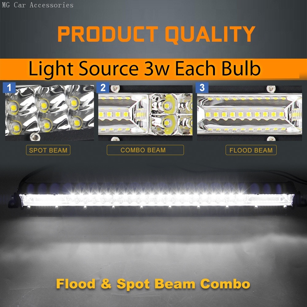 Super Slim 12V 24V 8" 15" 20" Inch LED Light Bar Spot Flood Led Bar for ...
